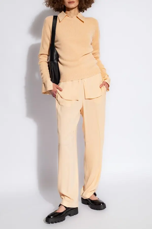 Fabiana Filippi Crewneck Knitted Jumper With Ribbed Trim