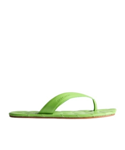 J.W.ANDERSON Leather Leaf Slides - Lime