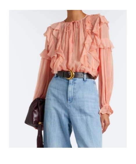 Ulla Johnson Delfina Ruffled Silk Chiffon Blouse