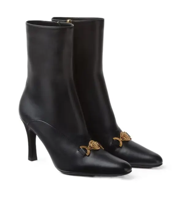Versace Medusa-plaque Leather Ankle Boots