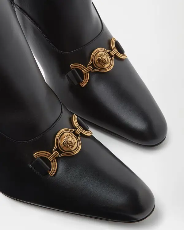 Versace Medusa-plaque Leather Ankle Boots