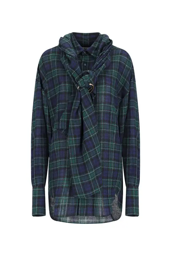 DARKPARK Check-pattern Shirt With Ring Detail