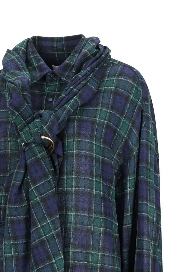 DARKPARK Check-pattern Shirt With Ring Detail