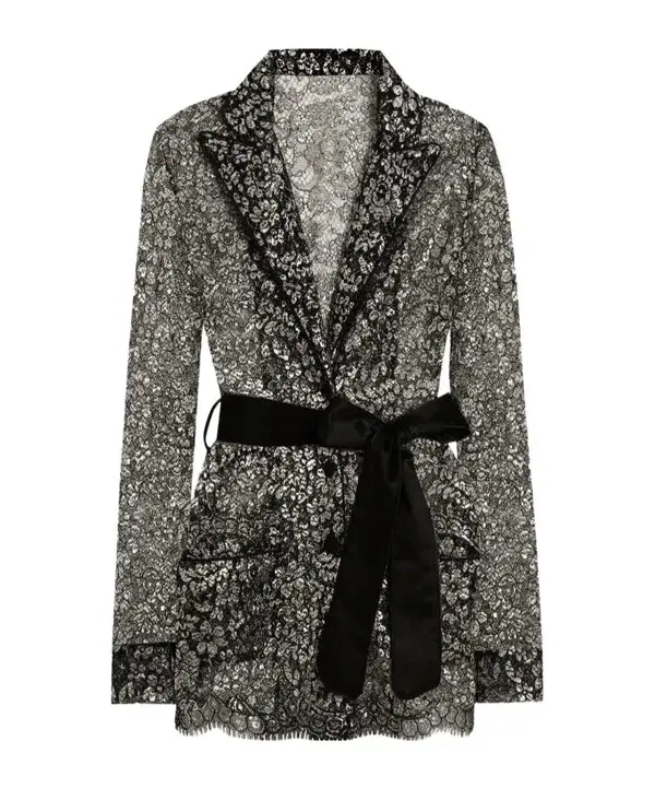 Dolce & Gabbana Lace Floral Shirt - Black