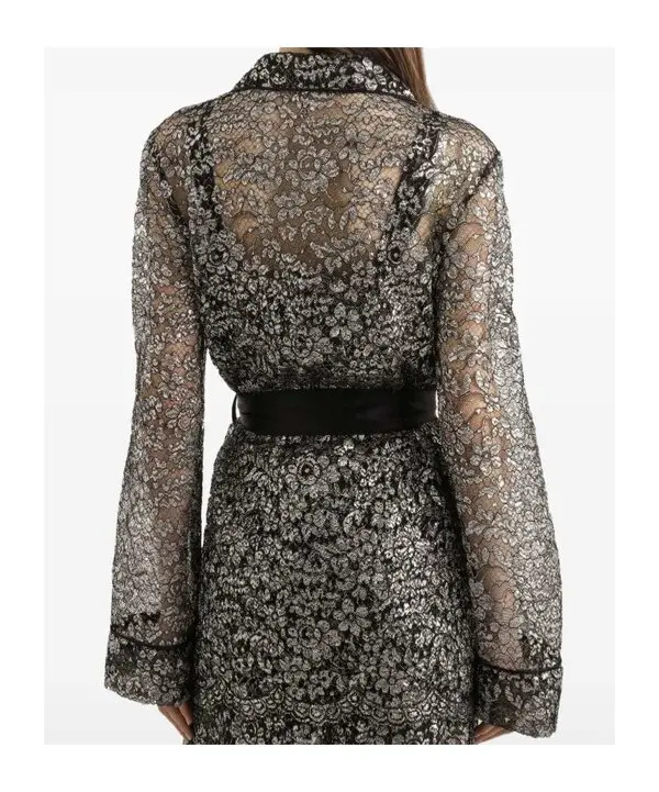 Dolce & Gabbana Lace Floral Long Sleeve Shirt