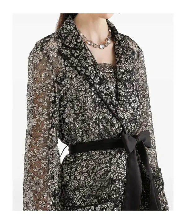 Dolce & Gabbana Lace Floral Long Sleeve Shirt