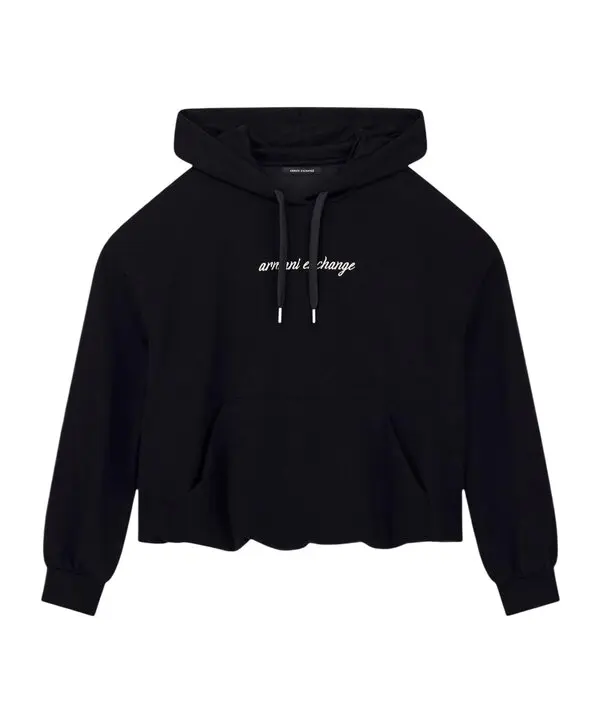 Armani Exchange Hooded Sweatshirt In Viscose Stretch Scuba