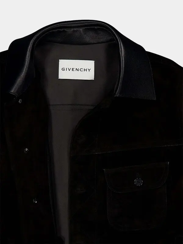 Givenchy Collared Long-sleeved Leather Jacket