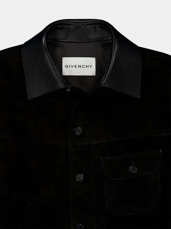 Givenchy Collared Long-sleeved Leather Jacket