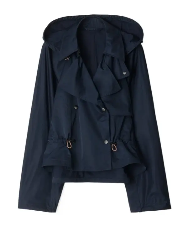 Burberry Satin Hooded Trench Jacket