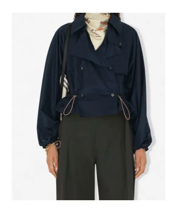 Burberry Satin Hooded Trench Jacket