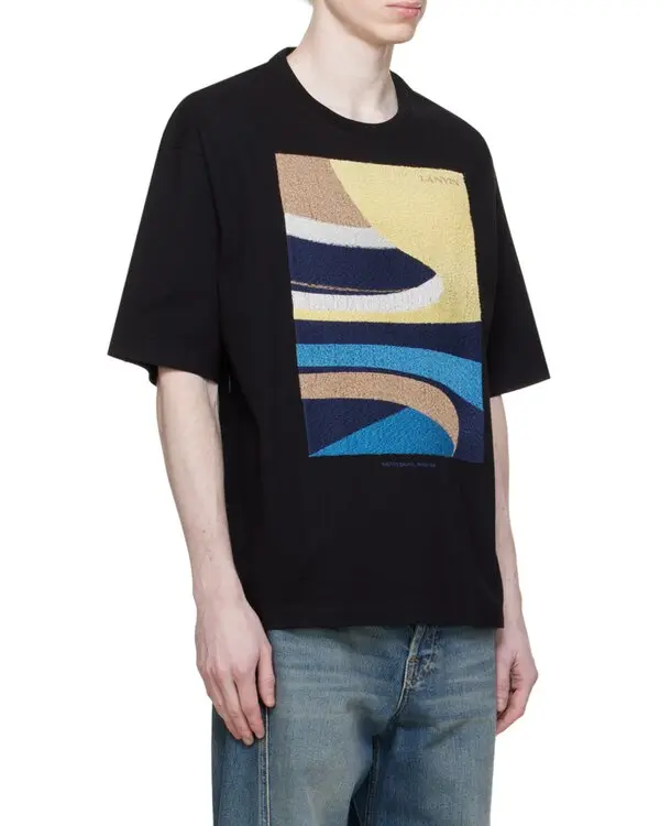 LANVIN Daunou Embroidered Loose-fit T-shirt