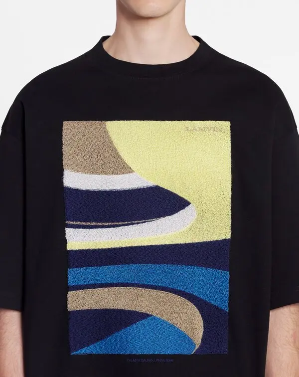 LANVIN Daunou Embroidered Loose-fit T-shirt