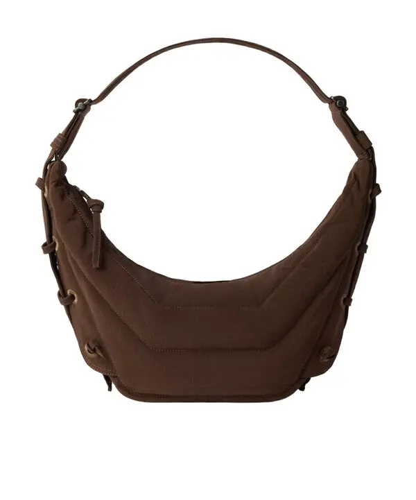 LEMAIRE Small Soft Game Bag In Nylon Canvas - Chocolate Truffle