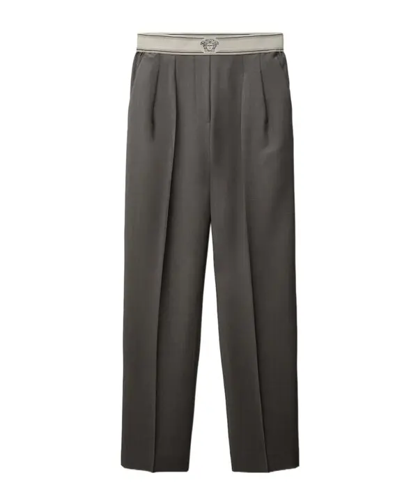 Versace Medusa Waistband Pleated Trousers