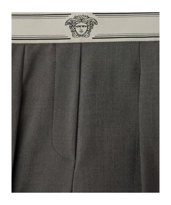 Versace Medusa Waistband Pleated Trousers