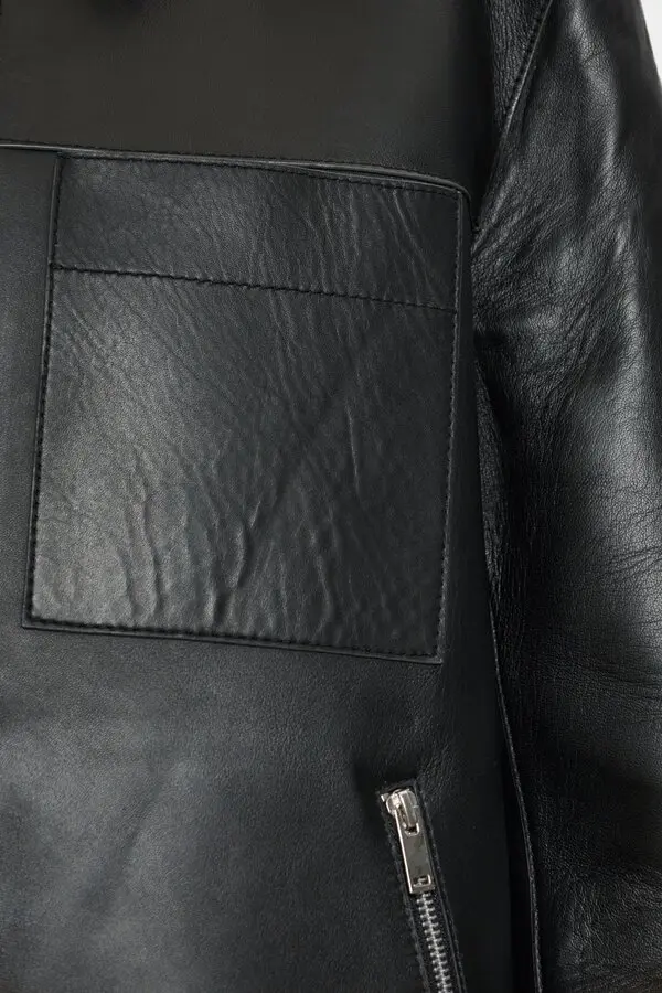 SAMSOE SAMSOE Long-sleeved Leather Jacket
