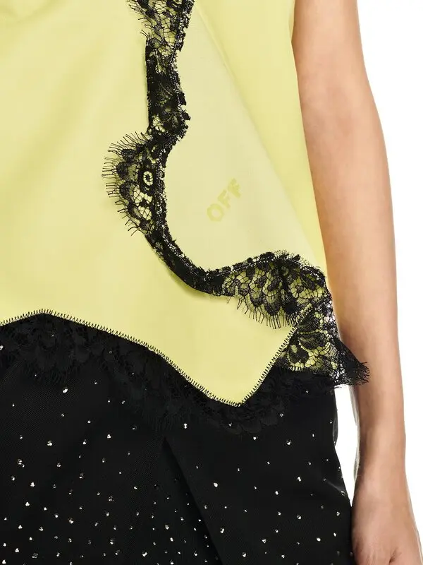 Off-White Leather Lace-detail Top
