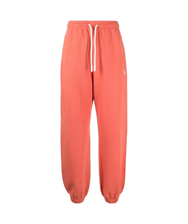 MARCELO BURLON COUNTY OF MILAN Logo-embroidered Cotton Track Pants - Orange