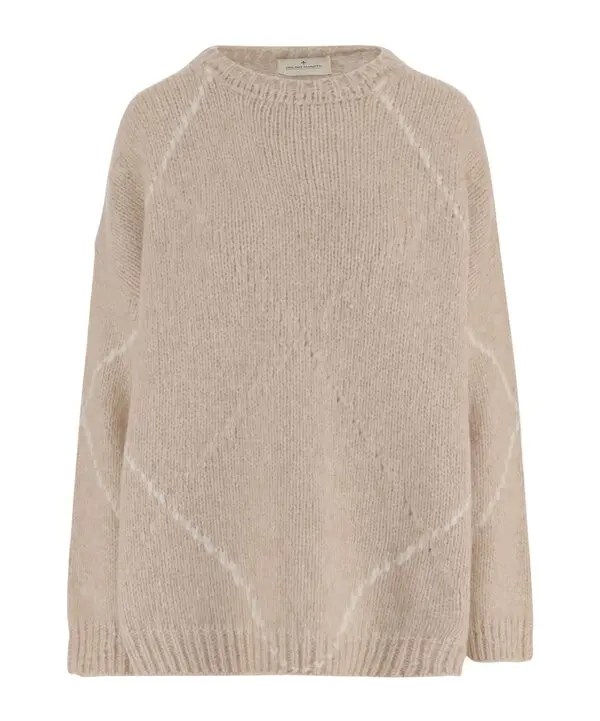 Bruno Manetti Diamond Knit Crew Neck Sweater - No