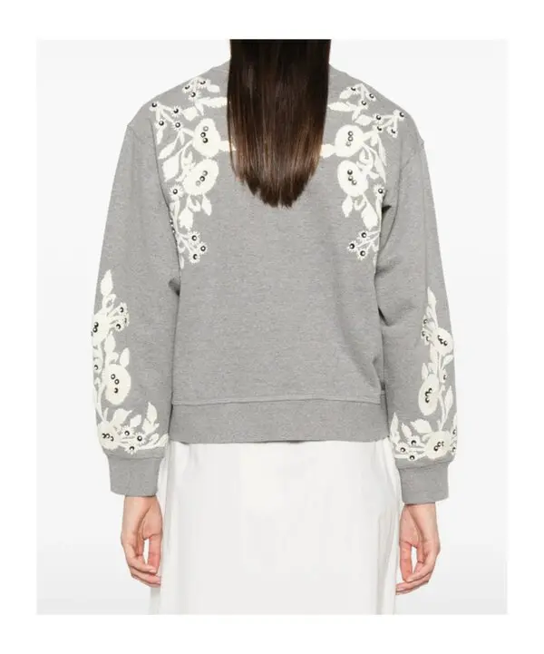 Sea Floral-embroidered Sweatshirt