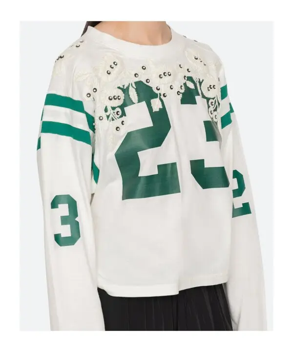 Sea Georgie Embellished T-shirt - Cream