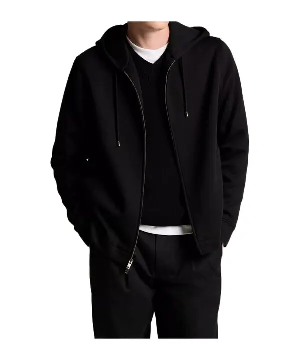 Vince Cotton-blend Scuba Zip-front Hoodie