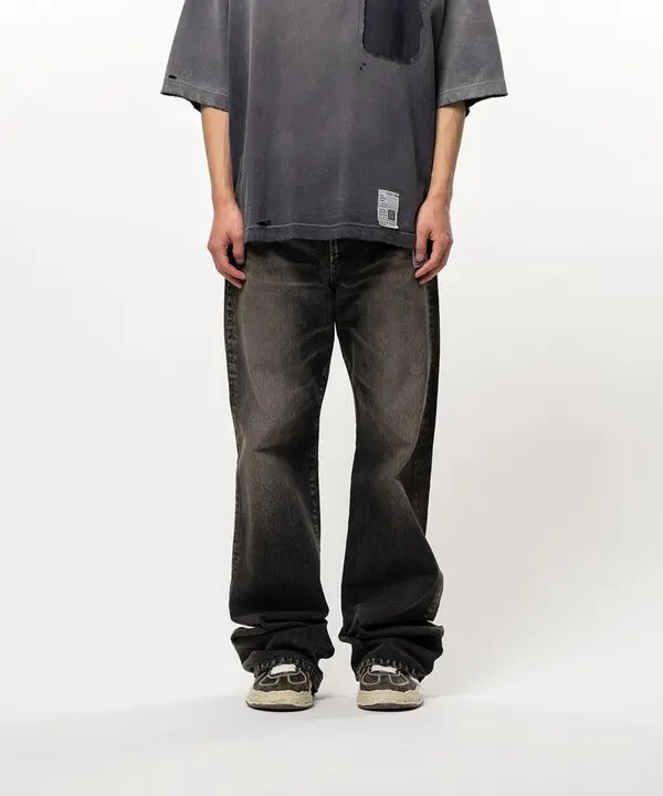 Mihara Yasuhiro Patch-detail Whiskered Jeans