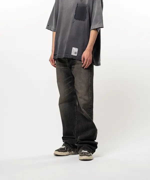 Mihara Yasuhiro Patch-detail Whiskered Jeans