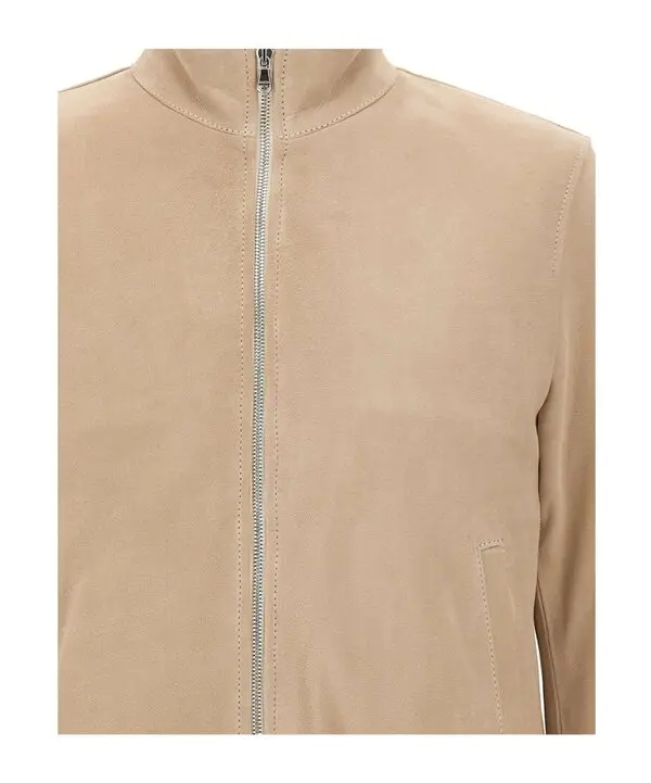 BARBA NAPOLI Long-sleeve Stand-collar Zip-up Jacket
