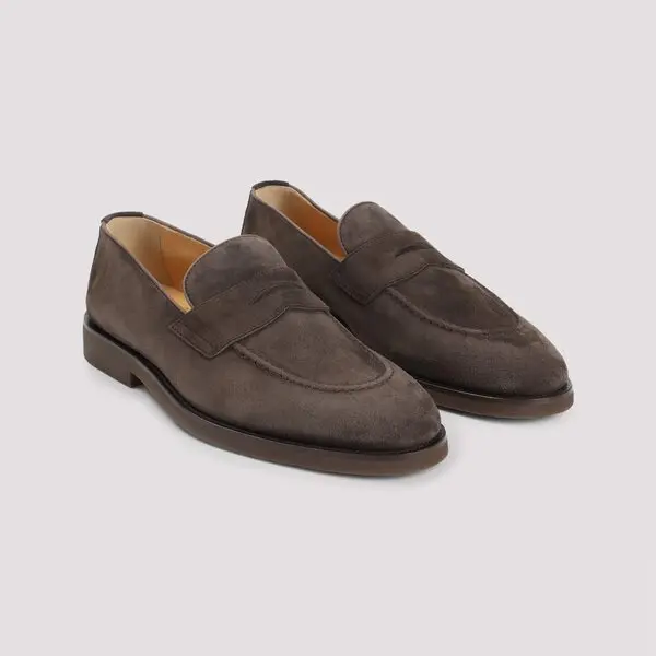 Brunello Cucinelli Suede Penny Loafers
