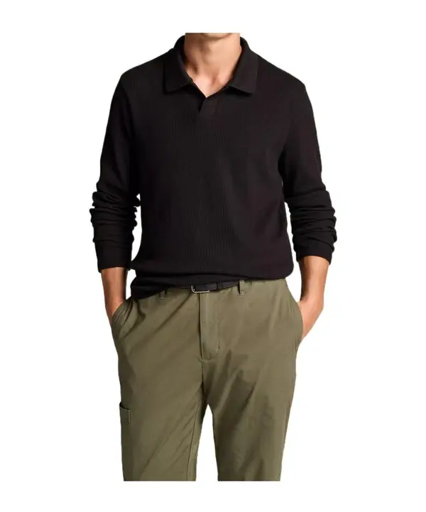 Vince Long-sleeved Polo Shirt - Black