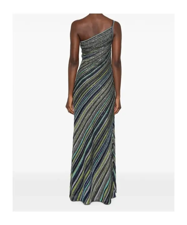 Missoni Sequin-embellished One-shoulder Maxi Dress
