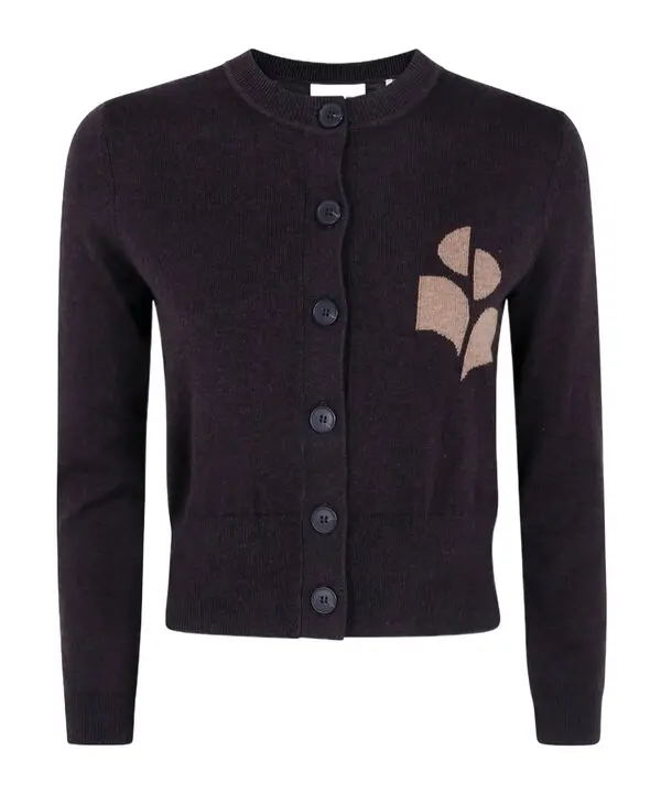 Isabel Marant Étoile Newton' Classic Roundneck Cardigan - Chocolate