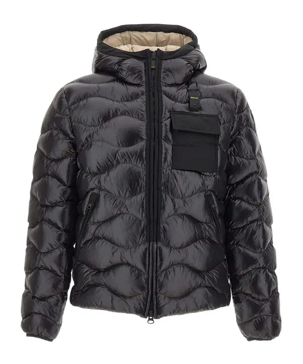 BLAUER. Long-sleeve Hooded Padded Jacket