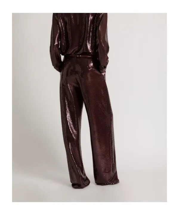 Alberta Ferretti Sparkling Night Wide-leg Sequined Trousers