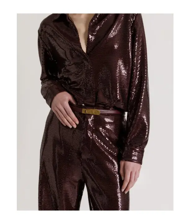 Alberta Ferretti Sparkling Night Wide-leg Sequined Trousers