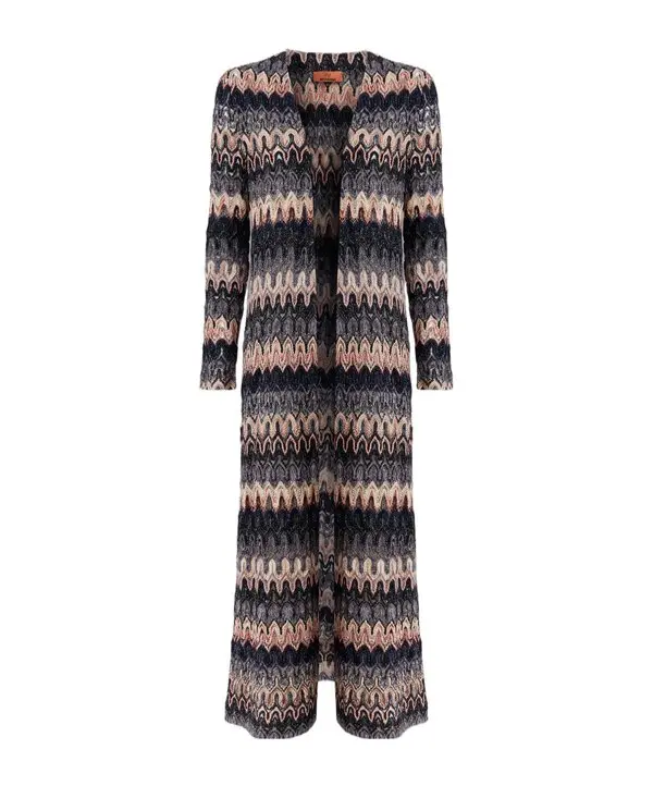 Missoni Zigzag Crochet-knit Long Cardigan - Black