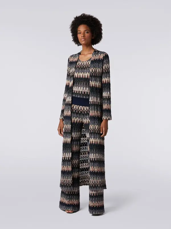 Missoni Zigzag Crochet-knit Long Cardigan