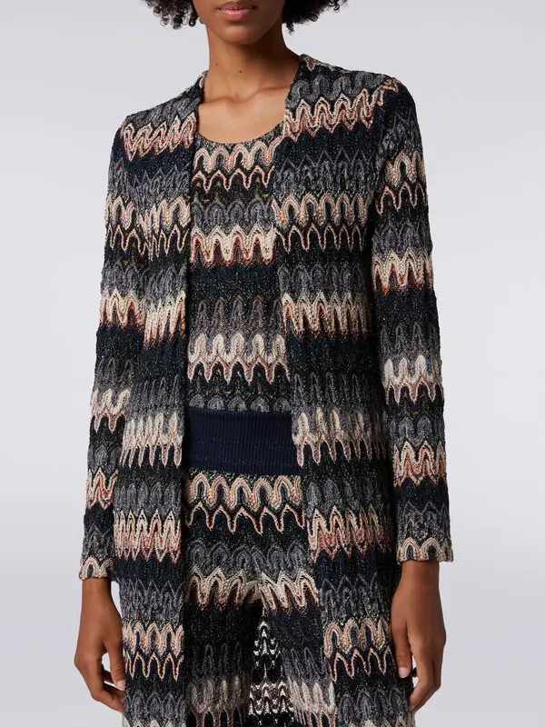 Missoni Zigzag Crochet-knit Long Cardigan