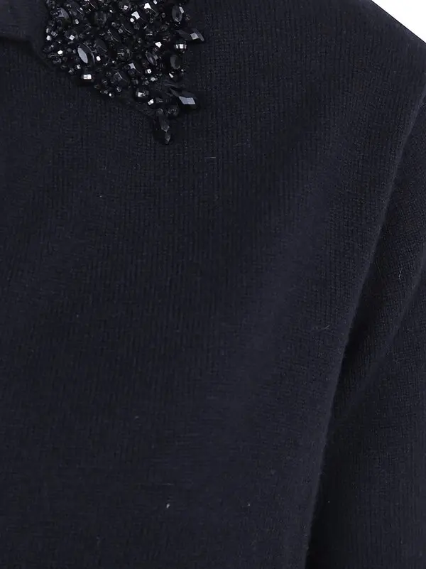 SEMICOUTURE Bead-embellished Short-sleeve Sweater
