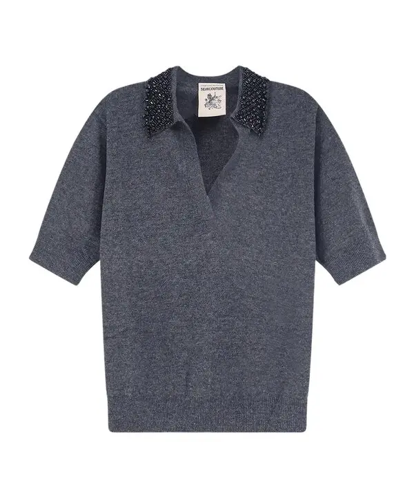 SEMICOUTURE Bead-embellished Knitted Sweater