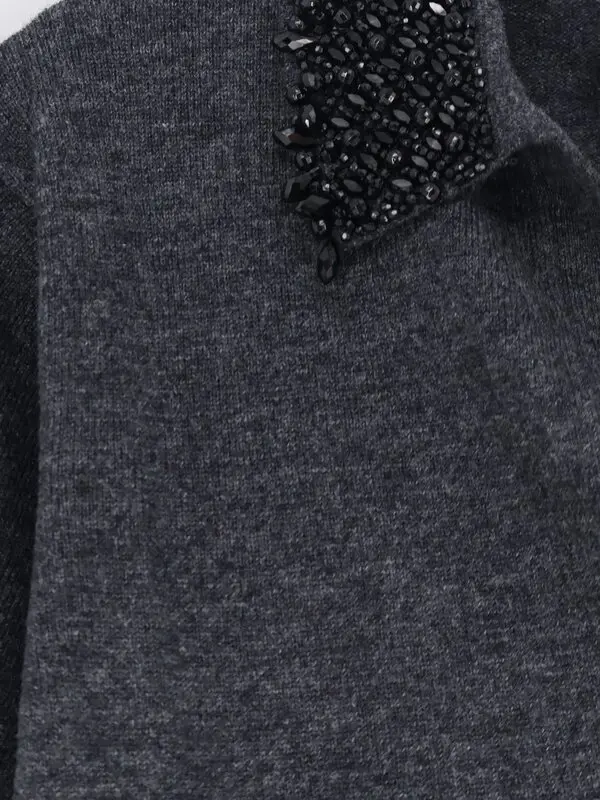 SEMICOUTURE Bead-embellished Knitted Sweater