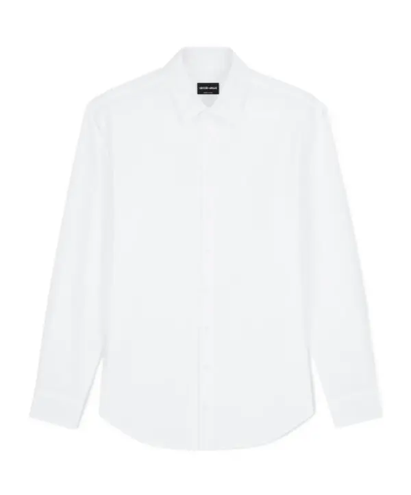 Giorgio Armani Regular Fit Cotton Seersucker Shirt