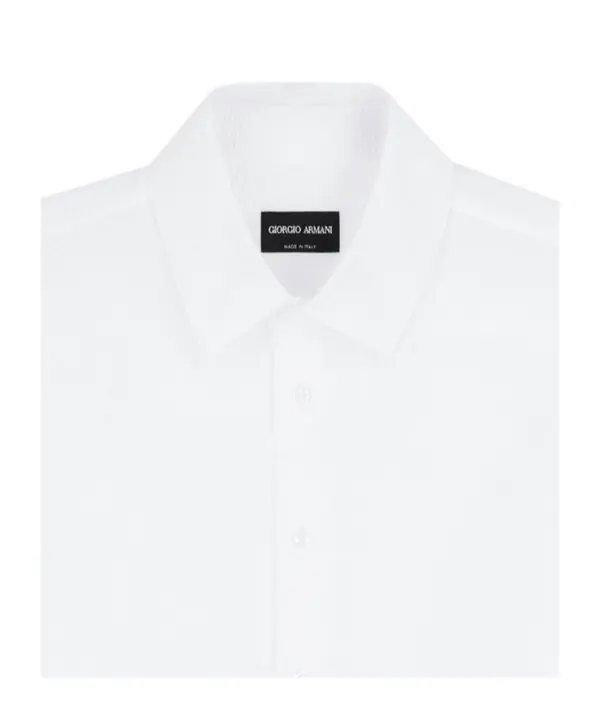 Giorgio Armani Regular Fit Cotton Seersucker Shirt