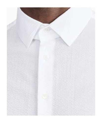Giorgio Armani Regular Fit Cotton Seersucker Shirt