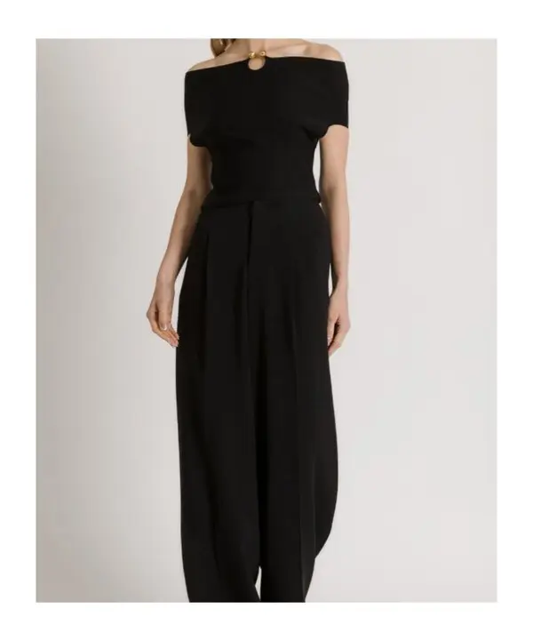 Alberta Ferretti Stretch Knit Top With Jewel Brooch