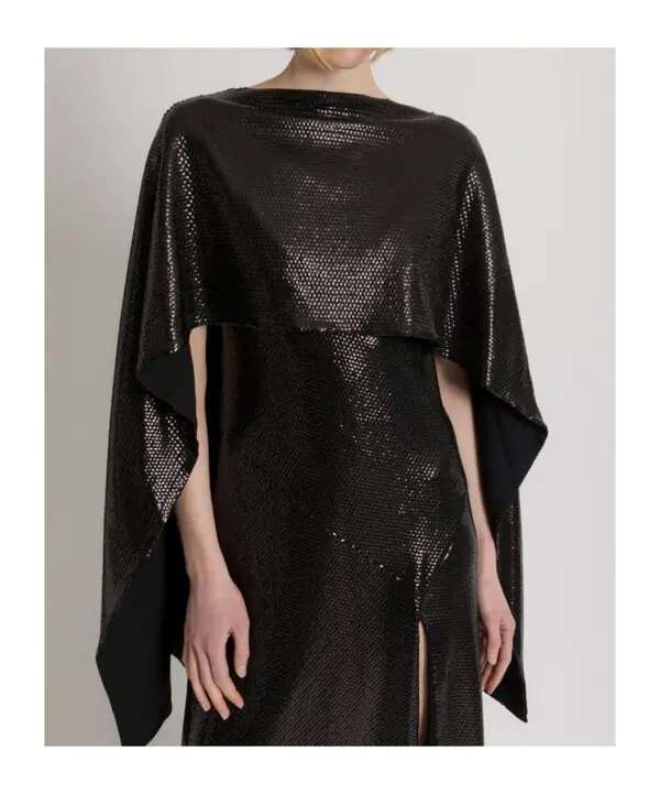 Alberta Ferretti All-over Sequin Cape