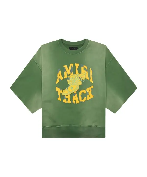 Amiri Logo Patch Short-sleeved Sweatshirt - Green