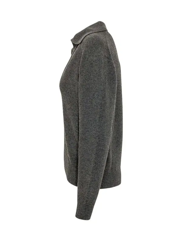 Victoria Beckham Polo Collar Knitted Sweater - Gray